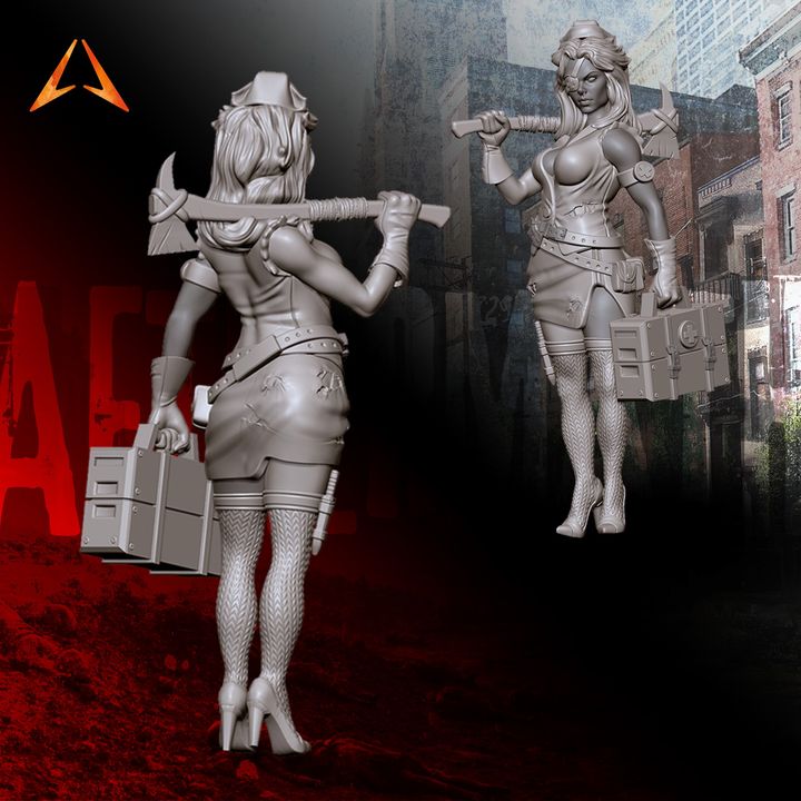 3D Printable NURSE SURVIVOR ARMORED DND by Aftermath Studios